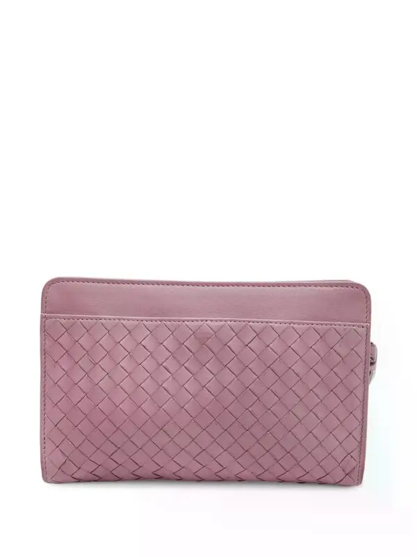 Bottega Veneta Woven Leather Clutch Bag - Pink