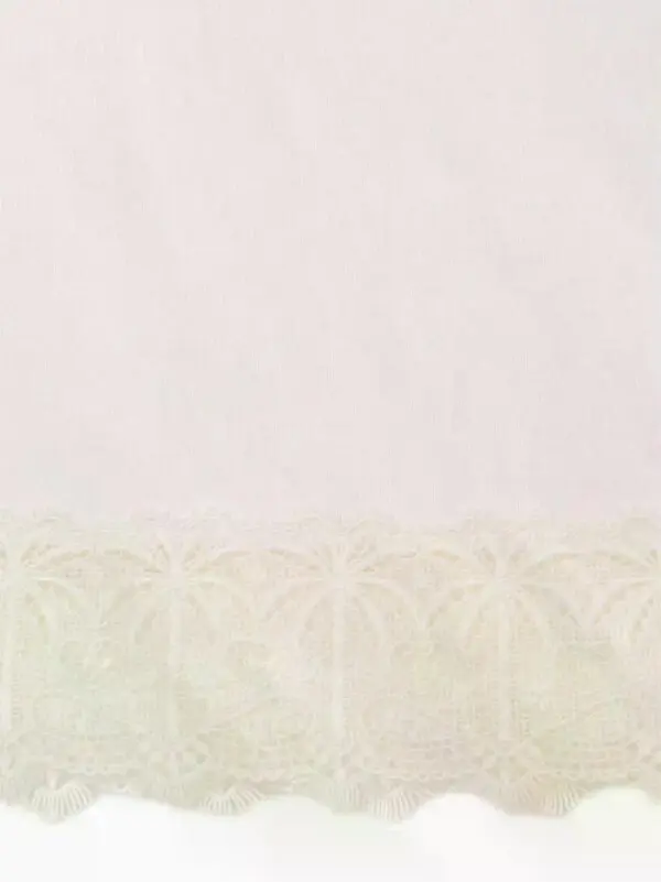 Alanui Strapless Knit Top With Palm Lace Trim