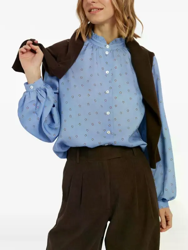 Chinti & Parker Star-print Ruffled Shirt