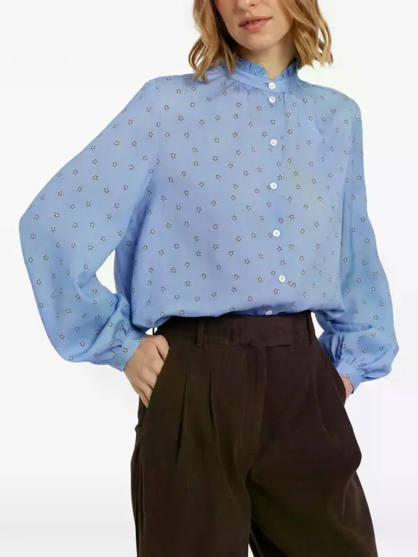 Chinti & Parker Star-print Ruffled Shirt