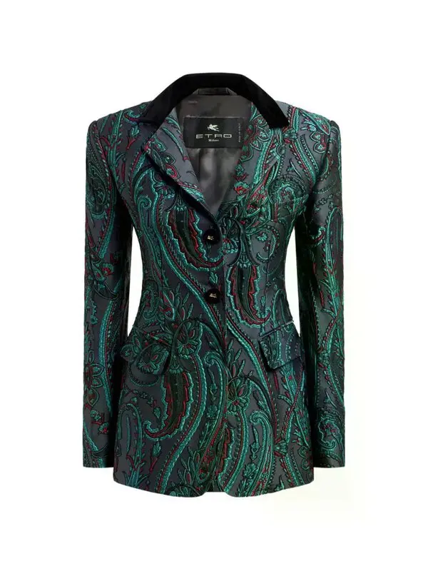 Etro Paisley Motif Jacquard Single-breasted Jacket