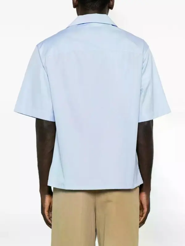 Marni Logo-print Camp-collar Shirt - Blue