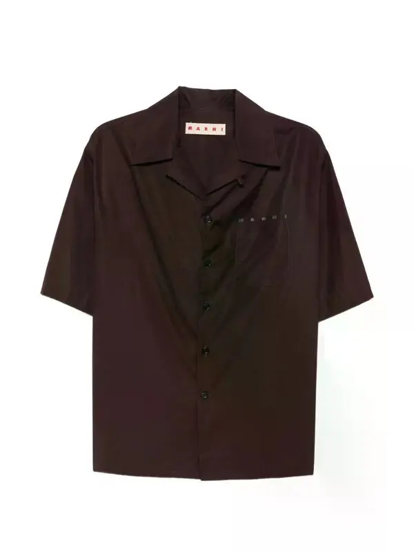 Marni Logo-print Short-sleeve Shirt - Brown