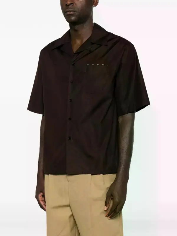 Marni Logo-print Short-sleeve Shirt - Brown