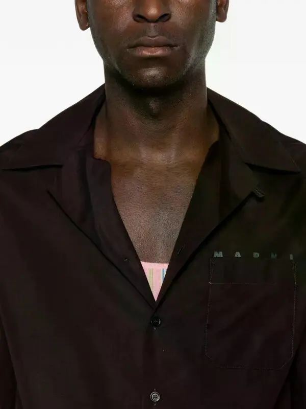 Marni Logo-print Short-sleeve Shirt - Brown