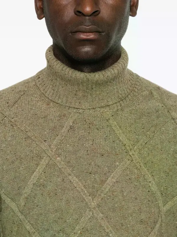 GRAN SASSO Diamond-quilted Roll-neck Sweater