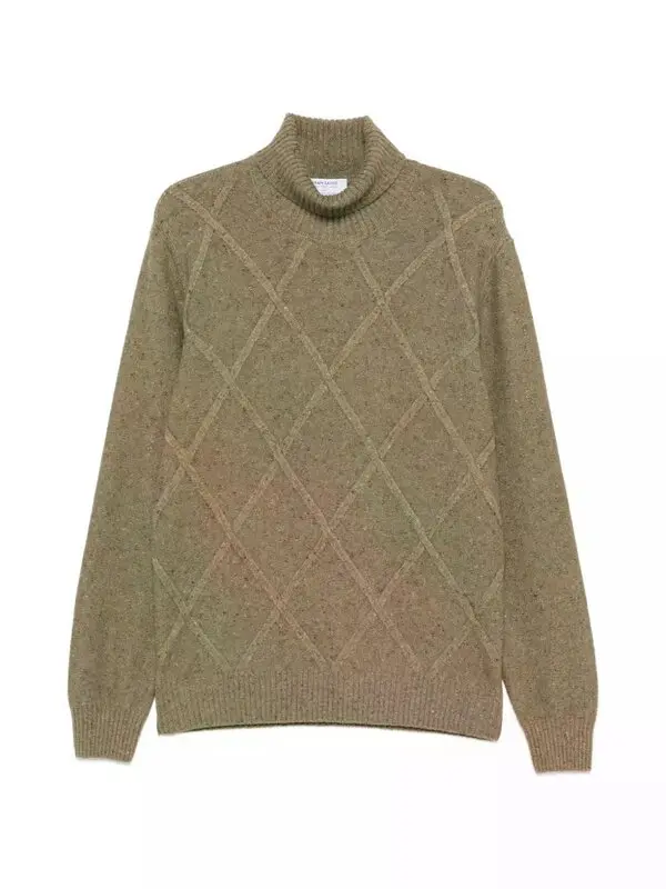 GRAN SASSO Diamond-quilted Roll-neck Sweater