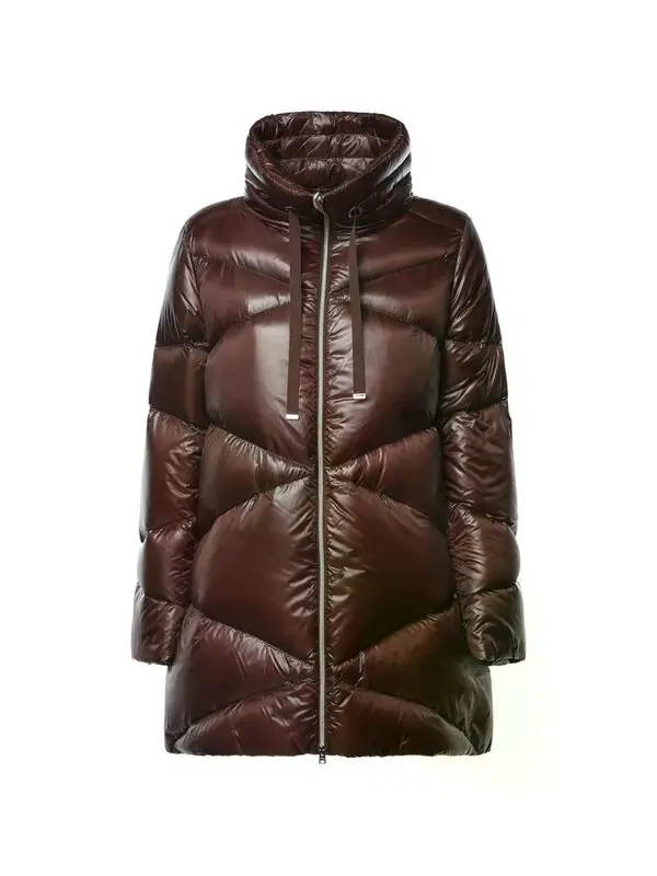 Herno Quilted Hooded Coat - Brown