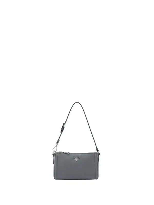 Prada 2010-2026 Saffiano Lux Pochette Shoulder Bag - Grey