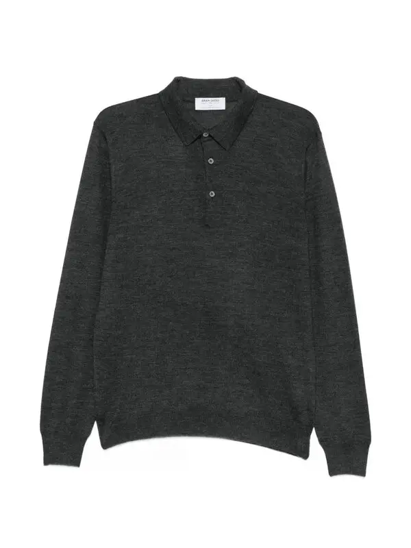 GRAN SASSO Button-fastening Polo Sweater - Grey