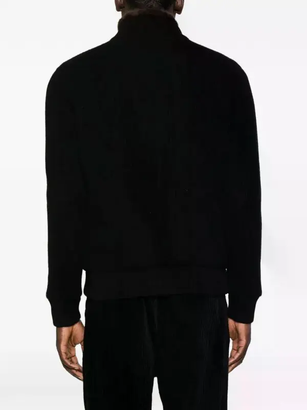 BARBA NAPOLI Ribbed-knit Faux-fur-trim Jacket