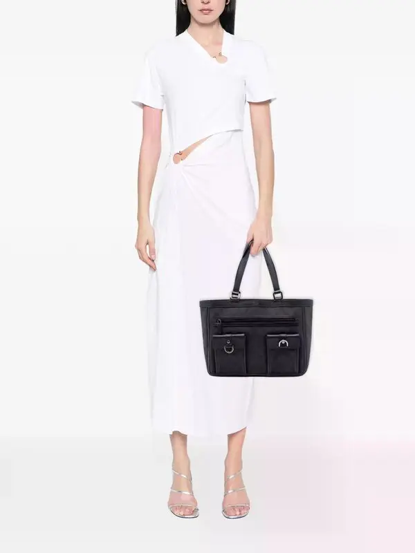 Gucci Gg Denim Abbey D Ring Pocket Tote Bag - Grey