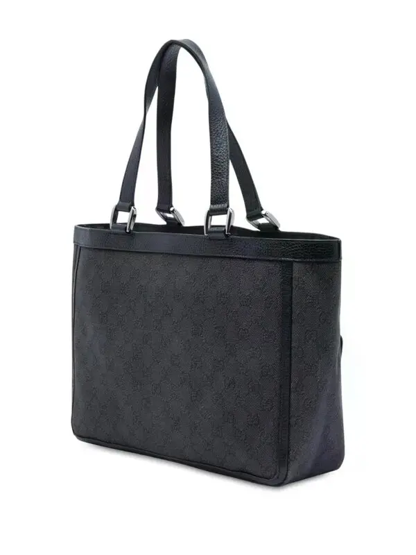 Gucci Gg Denim Abbey D Ring Pocket Tote Bag - Grey