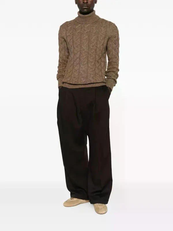 GRAN SASSO Cable-knit Roll-neck Sweater