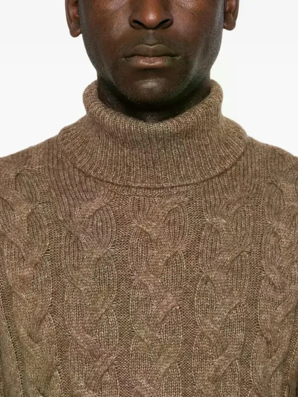 GRAN SASSO Cable-knit Roll-neck Sweater