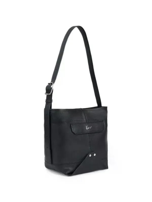 Kenzo Utility Reversible Canvas Calf Leather Bucket Bag