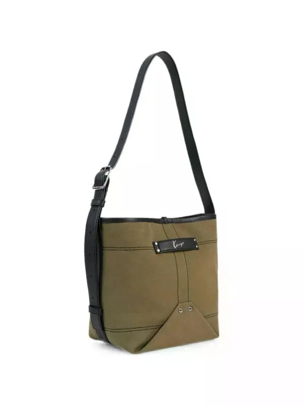 Kenzo Utility Reversible Canvas Calf Leather Bucket Bag