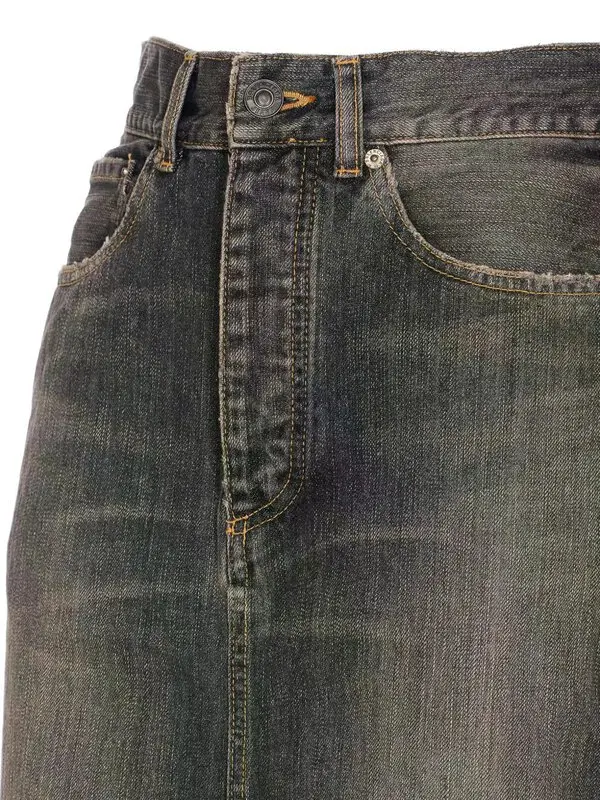 Balenciaga Lace-up Denim Skirt