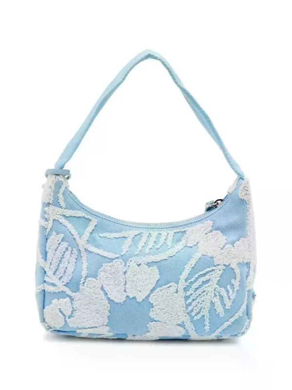Prada Re-edition 2005 Embroidered Shoulder Bag - Blue