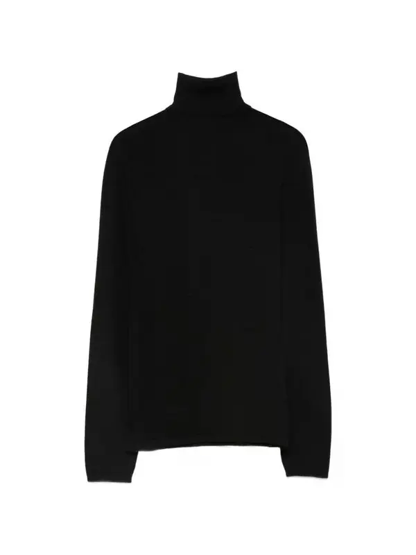 D.exterior Roll-neck Wool Sweater - Black