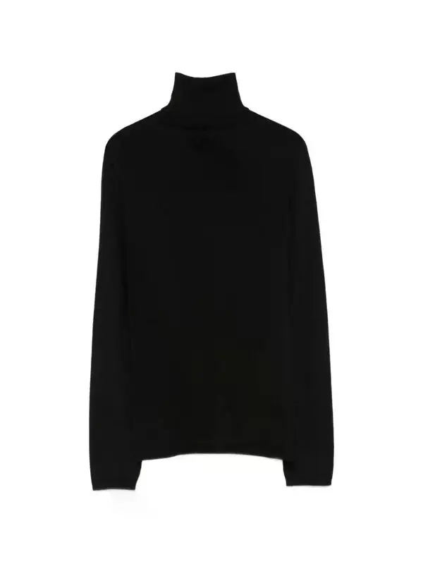 D.exterior Roll-neck Wool Sweater - Black