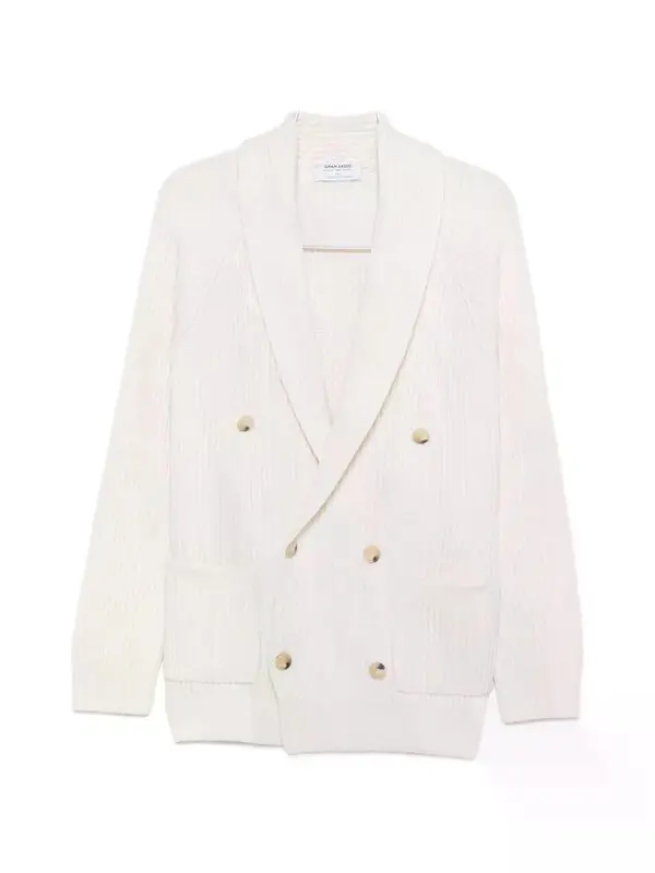 GRAN SASSO Double-breasted Ribbed-knit Cardigan
