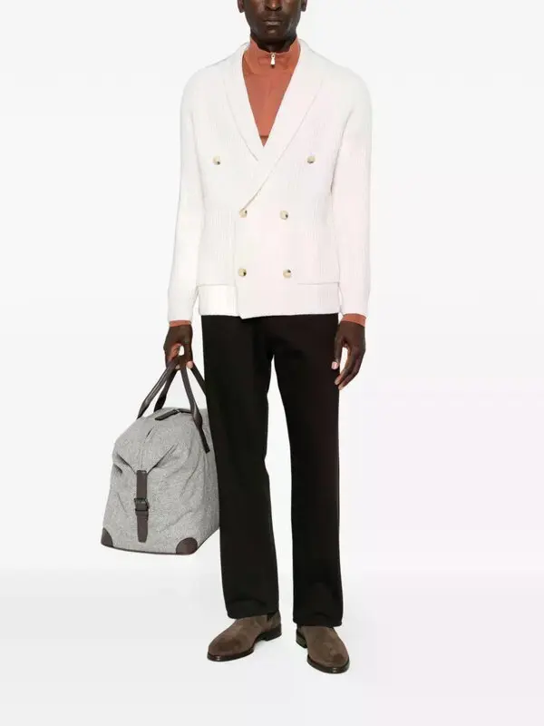 GRAN SASSO Double-breasted Ribbed-knit Cardigan
