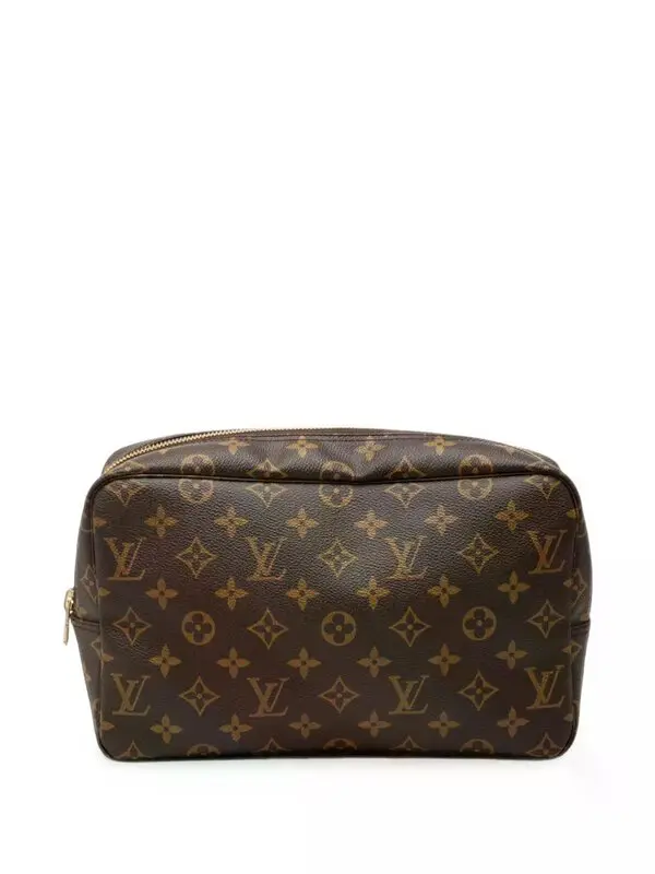 LOUIS VUITTON 1990 Monogram Trousse Toilette 28 Clutch Bag - Brown