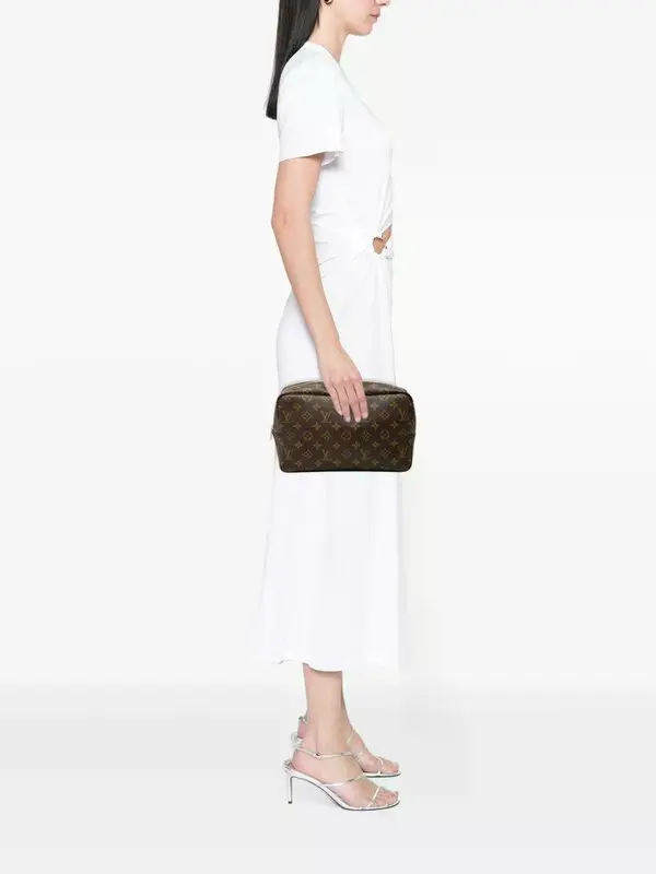 LOUIS VUITTON 1990 Monogram Trousse Toilette 28 Clutch Bag - Brown