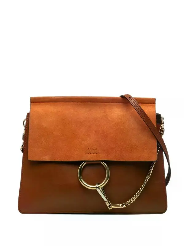 Chloé 2017 Medium Calfskin And Suede Faye Crossbody Bag - Brown