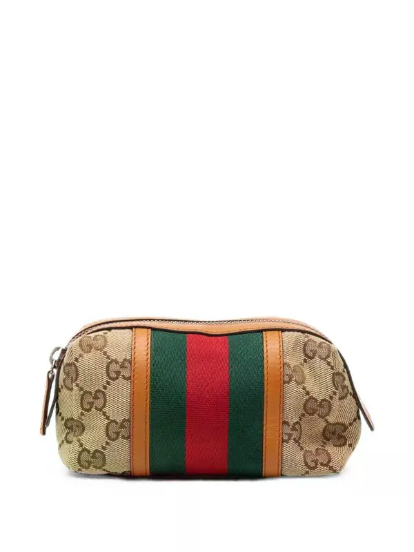 Gucci 2000-2015 Gg Canvas Web Cosmetic Pouch