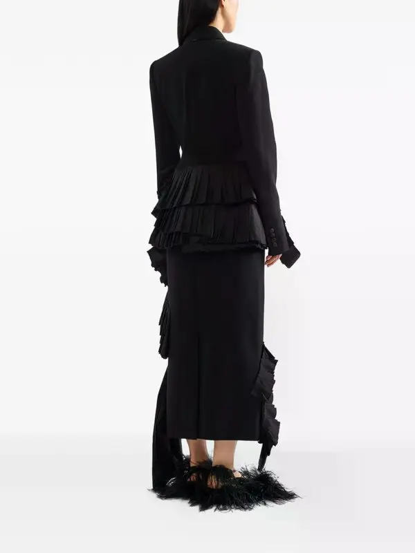 Erdem Embroidered Ruffled Blazer
