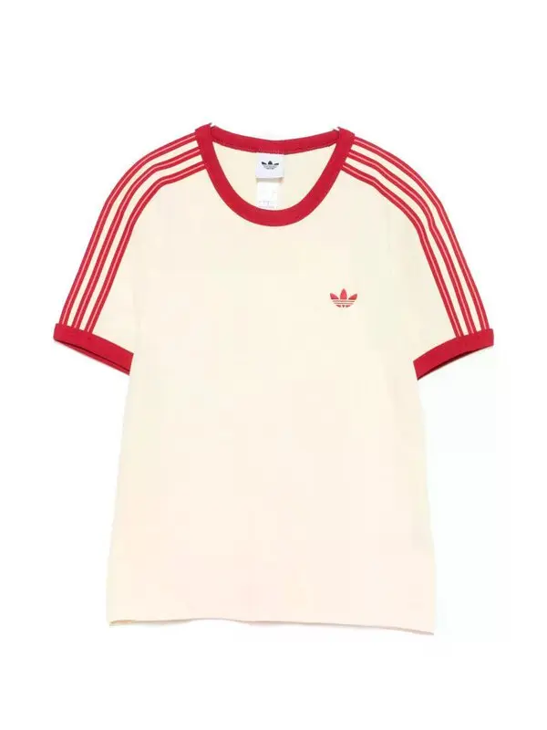Adidas Logo Embroidered Striped T-shirt