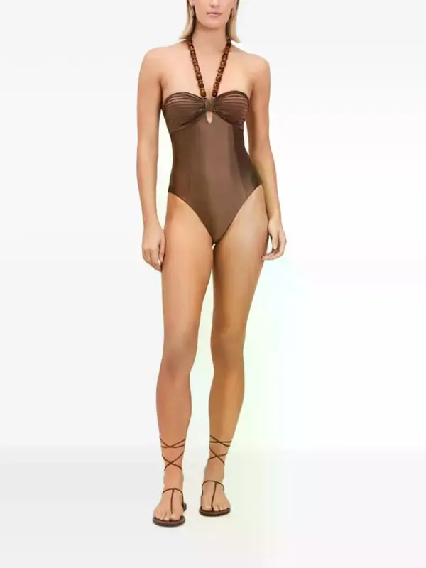Devon Windsor Leighton Beaded Halterneck Swimsuit