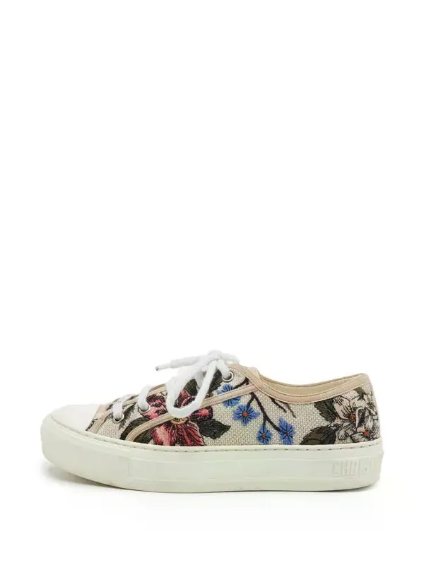 Dior Walk'n' Floral Embroidered Low-top Sneakers - Neutrals