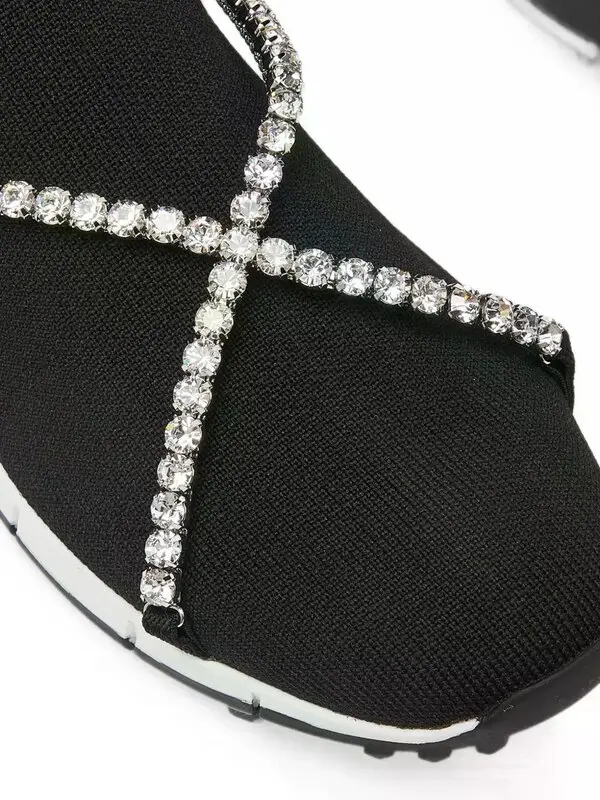 JIMMY CHOO Torri Crystal-embellished Slip-on Sneakers