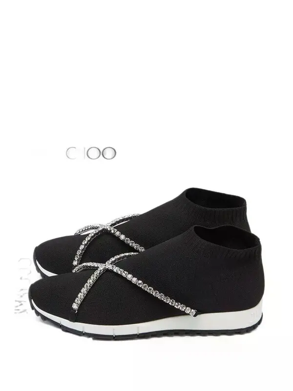 JIMMY CHOO Torri Crystal-embellished Slip-on Sneakers