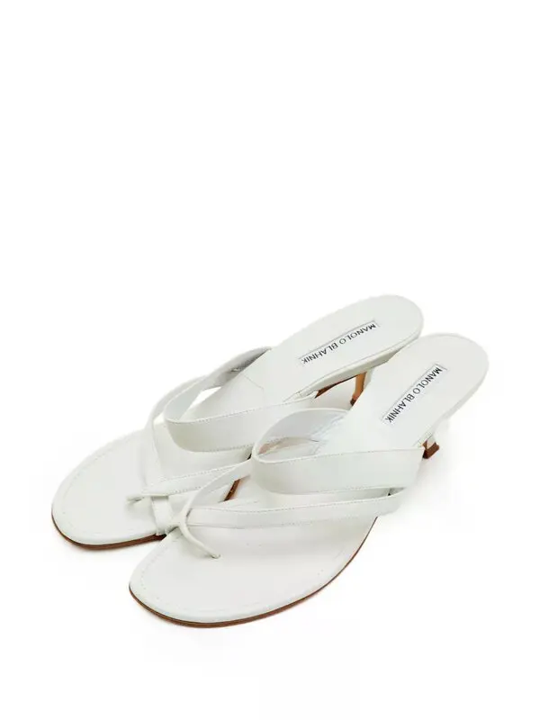 Manolo Blahnik Susa Cut-out Thong Sandals - White