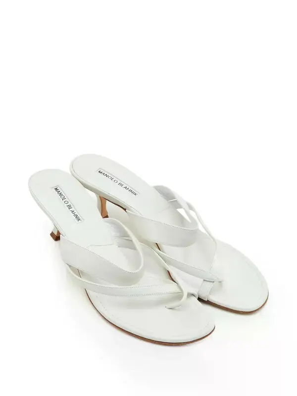 Manolo Blahnik Susa Cut-out Thong Sandals - White