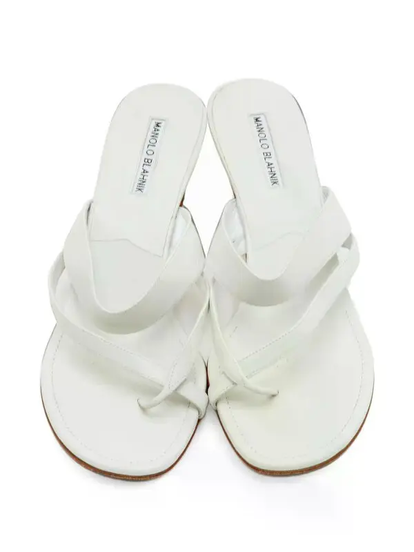 Manolo Blahnik Susa Cut-out Thong Sandals - White