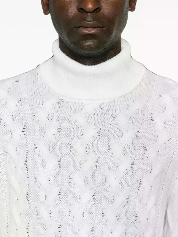 GRAN SASSO Cable-knit Roll-neck Sweater