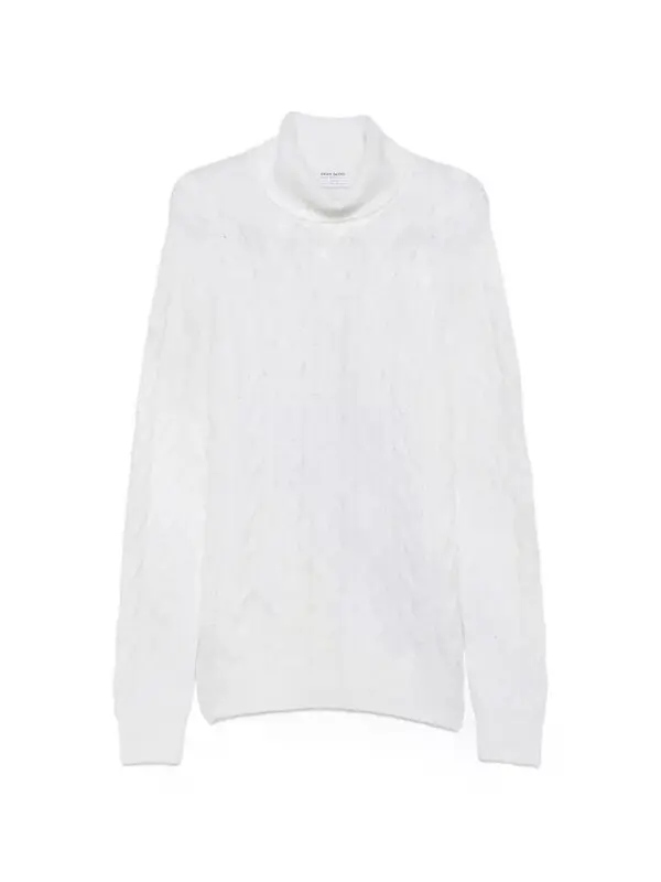 GRAN SASSO Cable Knit Roll Neck Sweater