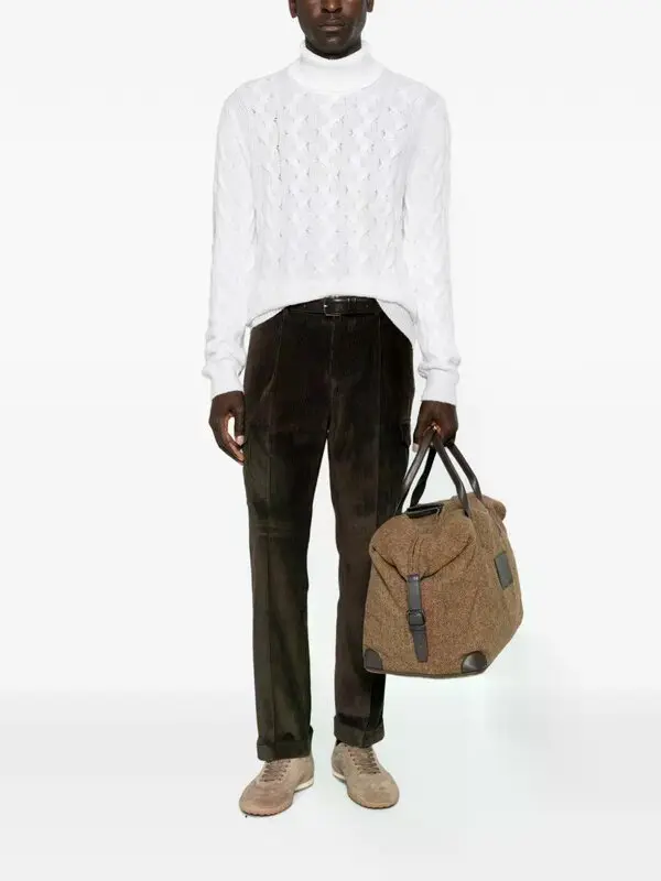 GRAN SASSO Cable Knit Roll Neck Sweater