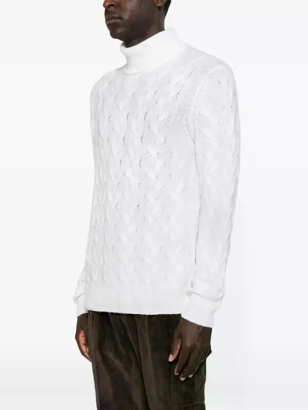 GRAN SASSO Cable Knit Roll Neck Sweater