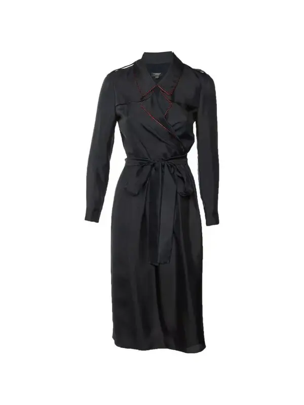 Burberry Contrast-trim Trench Coat - Black