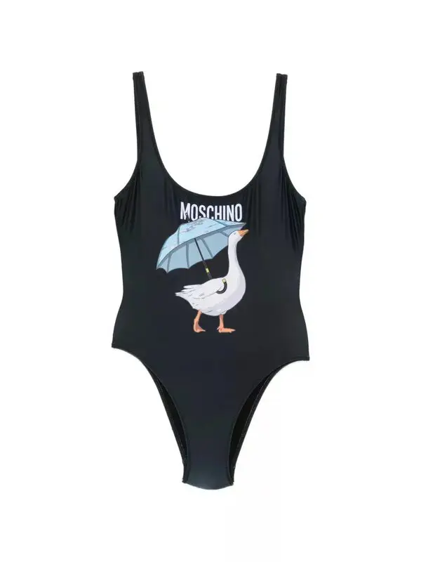 Moschino Print Swimsuit - Black