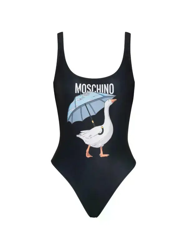 Moschino Print Swimsuit - Black