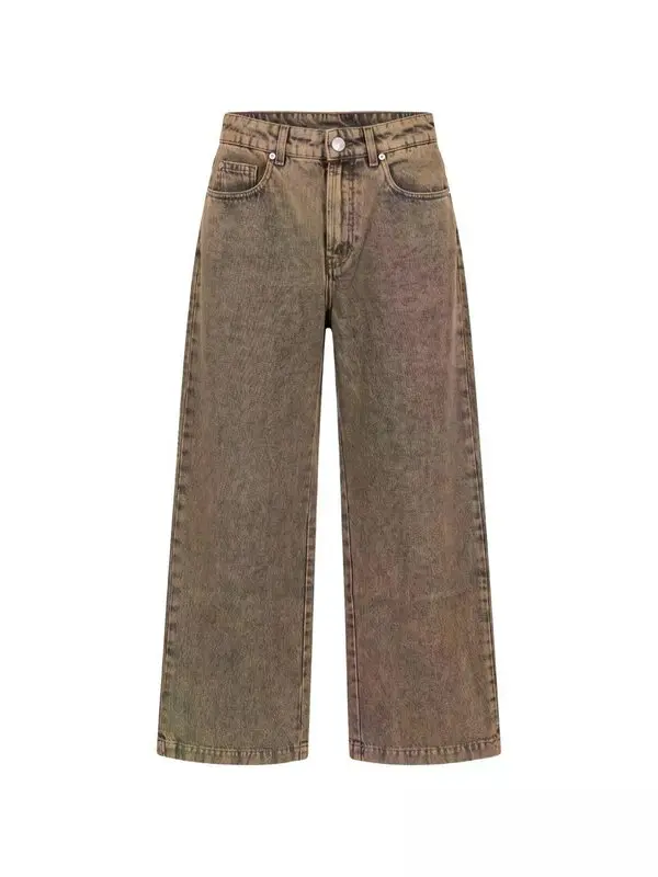 MOORER Acid-wash Wide-leg Jeans