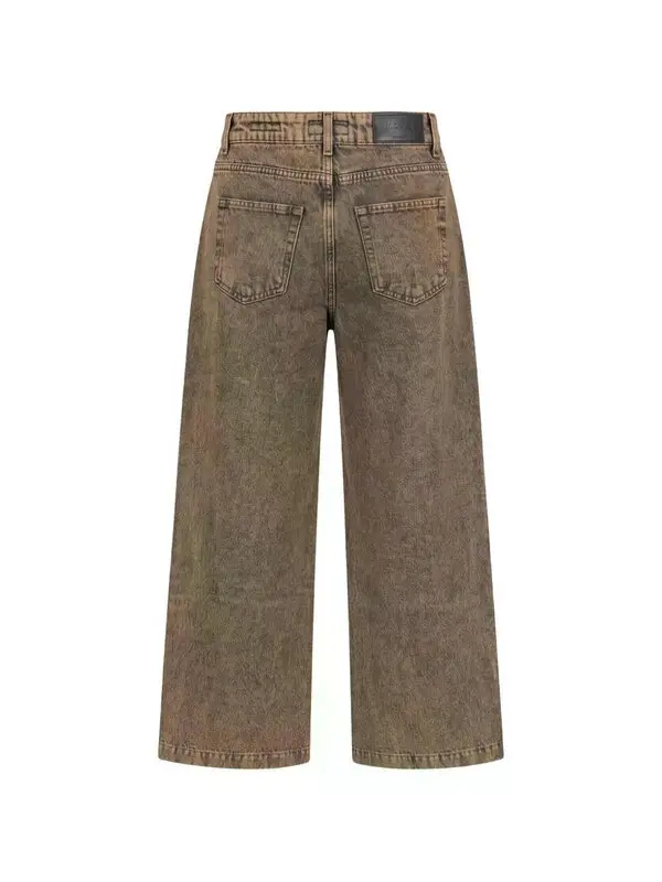 MOORER Acid-wash Wide-leg Jeans