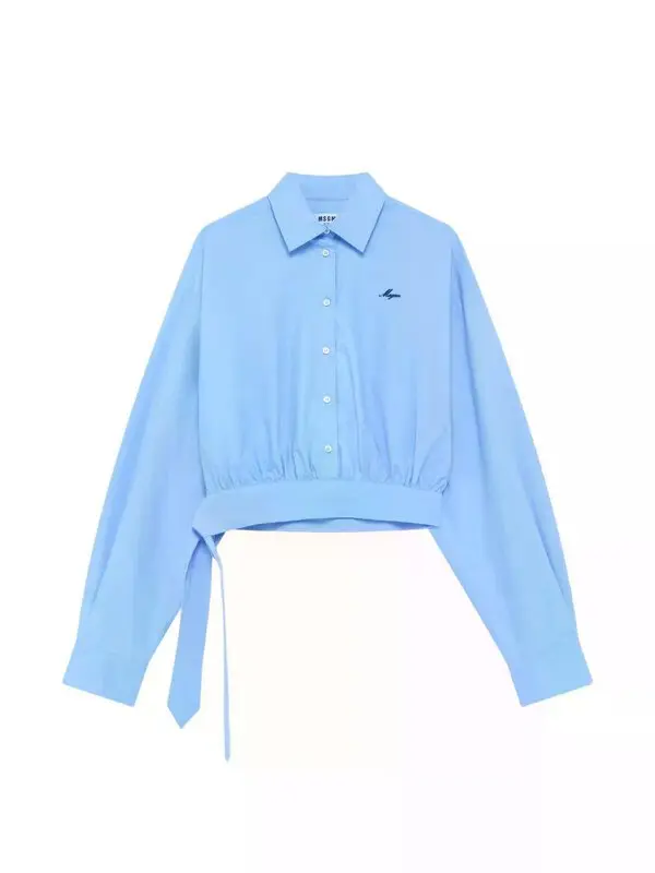 MSGM Cropped Tie-fastening Shirt